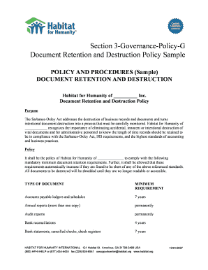 Fillable Online Sample Records Retention Policydoc Fax Email Print ...