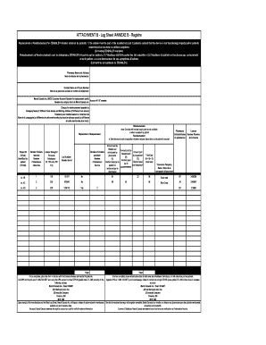 Fillable Online merck ATTACHMENT B - Log Sheet ANNEXE B - Registre ...