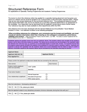 Nhs Reference Form Template - Fill Online, Printable, Fillable, Blank | pdfFiller