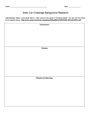 Fillable Online solar4rschools Solar Car Challenge Background Research ...