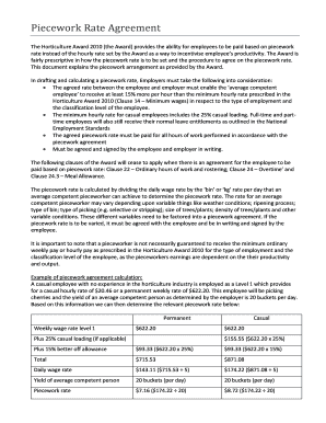 Fillable Online nswfarmers org Piecework Rate Agreement ...