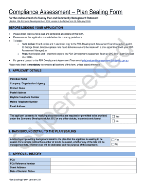 Fillable Online Compliance Assessment Plan Sealing Form Fax Email Print ...