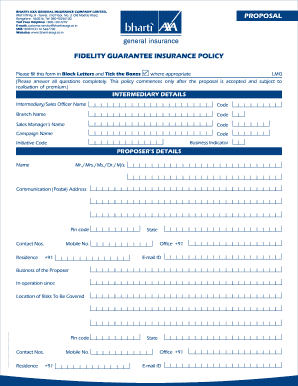 Fillable Online worldwide net Fidelity - Proposal Form - worldwide net ...