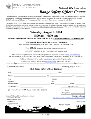 Fillable Online Range Safety Officer Course - OkScoutsorg Fax Email ...