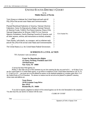 Fillable Online Civil Summons. Civil Summons Fax Email Print - pdfFiller