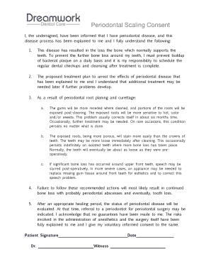 Fillable Online Periodontal Scaling Consent Fax Email Print - pdfFiller