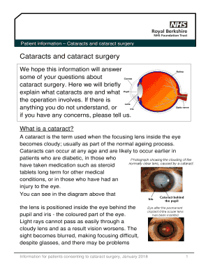 Fillable Online Patient information Cataracts and cataract surgery Fax ...