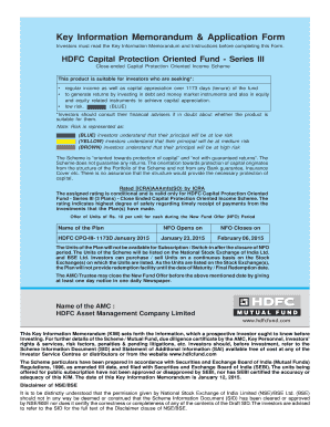 Fillable Online HDFC Capital Protection Series III 1173D January b2015b ...