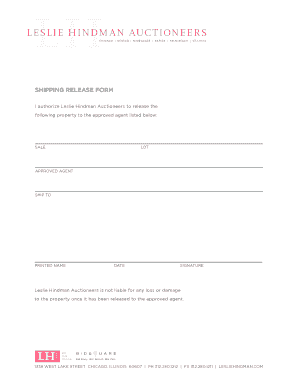 Fillable Online SHIPPING RELEASE FORM Fax Email Print - pdfFiller