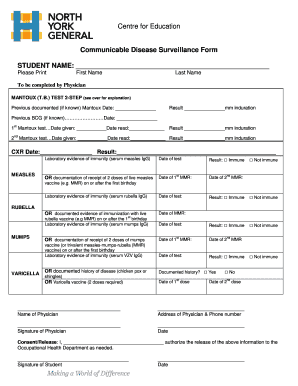 Fillable Online Student immunization form Rev Feb 5 Fax Email Print ...