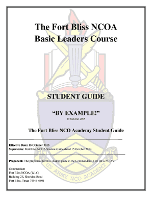 Fillable Online usasma armylive dodlive The Fort Bliss NCOA Basic ...