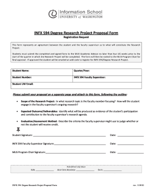 Fillable Online ischool uw INFX 594 Degree Research Project Proposal ...