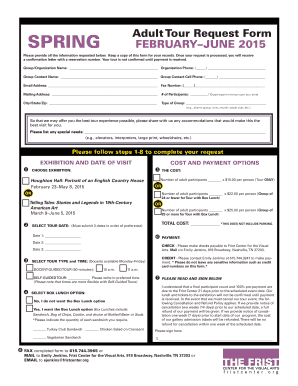 Fillable Online Adult Tour Request Form Fax Email Print - pdfFiller