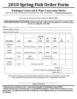 Fillable Online washingtoncountyswcd 2010 Spring Fish Order Form ...