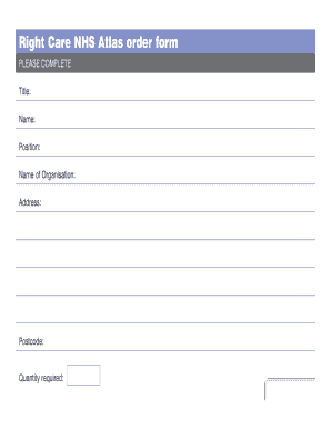 Fillable Online rightcare nhs Right Care NHS Atlas order form Fax Email ...