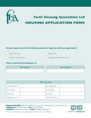 Fillable Online forthha org Forth Housing Association Ltd HOUSING ...
