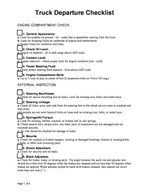 Fillable Online Truck Departure Checklist Fax Email Print - pdfFiller