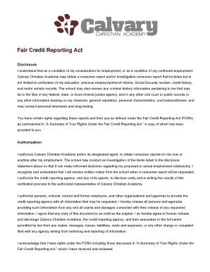 Fillable Online Fair Credit Reporting Act - We Are CCA Fax Email Print ...
