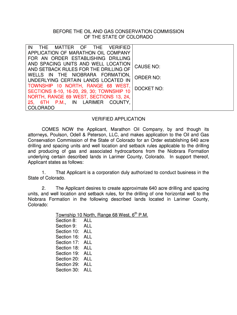 Fillable Online cogcc state co CAUSE NO: - cogcc state co Fax Email Print - pdfFiller