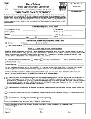 Fillable Online cogcc state co BFormb 41 - Colorado Oil and Gas Conservation Commission Fax ...