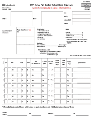 Fillable Online Rev 09292015 3 12 Curved PVC Custom Vertical Blinds Fax ...