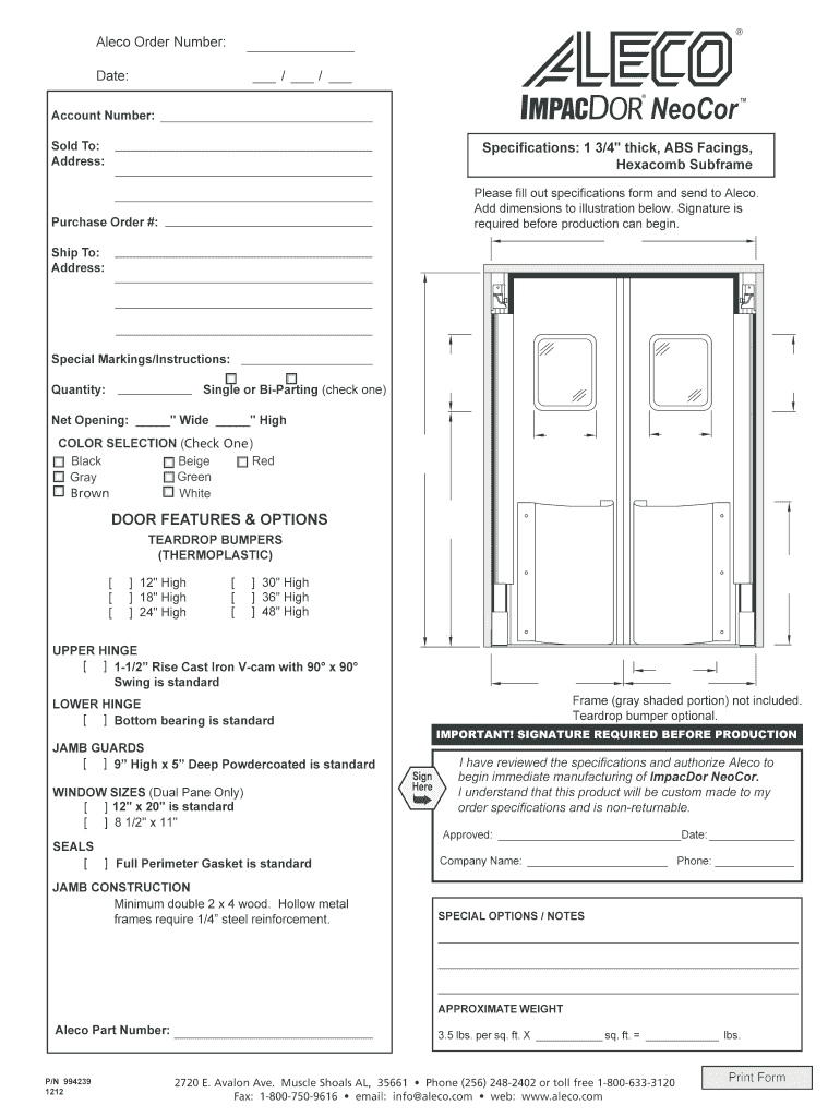 Fillable Online Aleco-NeoCor Form Fax Email Print - pdfFiller