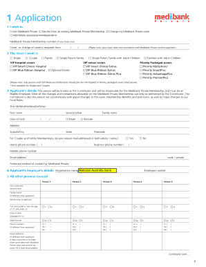 Fillable Online Medibank Private Application form - JLT Australia Fax ...