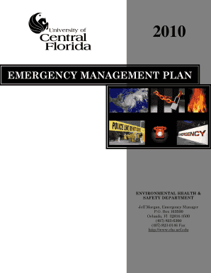 Fillable Online fs ucf Emergency management plan - UCF Facilities and ...