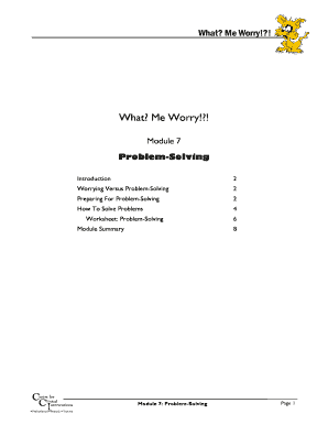 Fillable Online Worrying Versus Problem-Solving Fax Email Print - pdfFiller