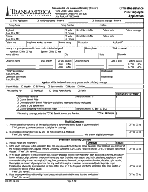 Fillable Online Transamerica Life Insurance Company insurer Fax Email ...