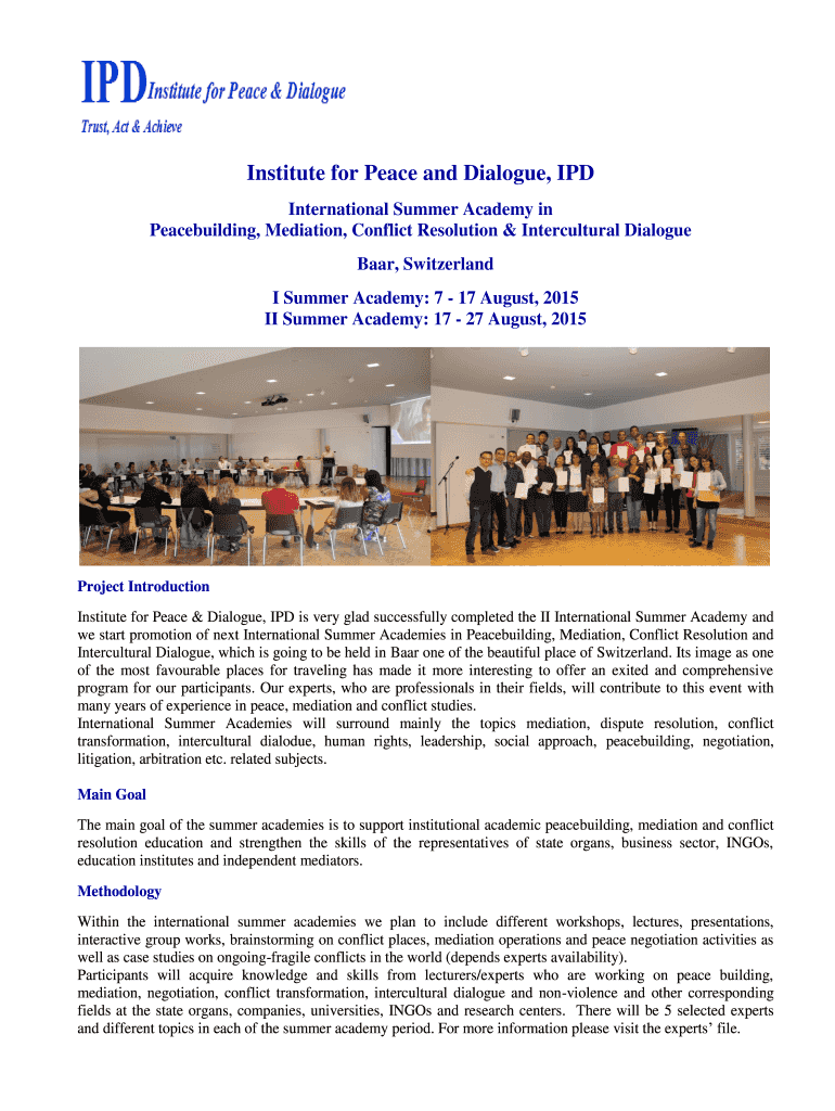 Fillable Online pf upol Institute for Peace & Dialogue, IPD is very ...