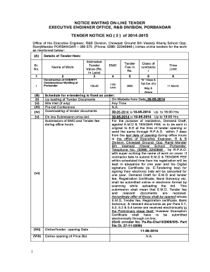 Fillable Online NOTICE INVITING ONLINE TENDER Fax Email Print - pdfFiller