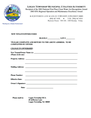 Fillable Online New Tenant Form Fax Email Print - pdfFiller