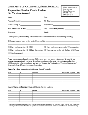 Fillable Online hr ucsb Service Credit Request Form - UCSB Human ...