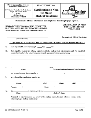 Fillable Online Mail all four completed forms and SDMC FORM 220-A Fax ...