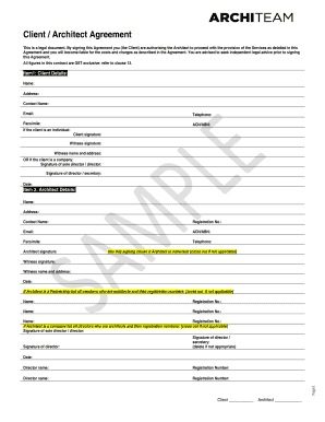 Fillable Online architeam net Client Architect Agreement ...