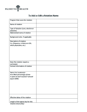 Fillable Online Form-Add or Edit Rotation Name 05062014docx Fax Email ...