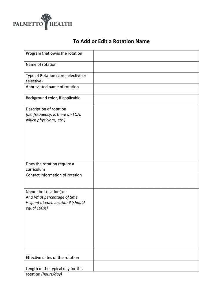 Fillable Online Form-Add or Edit Rotation Name 05062014docx Fax Email ...