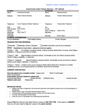 Fillable Online Community Heart Failure Referral form GP referral Fax ...