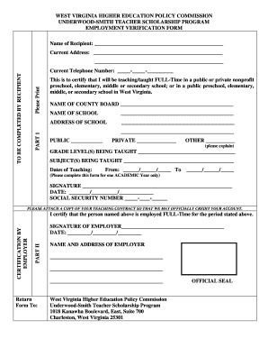 Fillable Online WEST VIRGINIA HIGHER EDUCATION POLICY COMMISSION ...