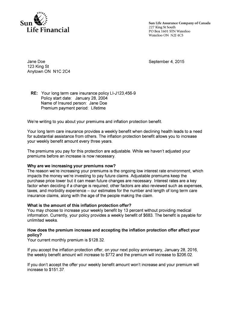 Fillable Online How does the premium increase and accepting the ...