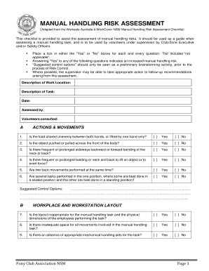 Fillable Online (Adapted from the Worksafe Australia & WorkCover NSW ...