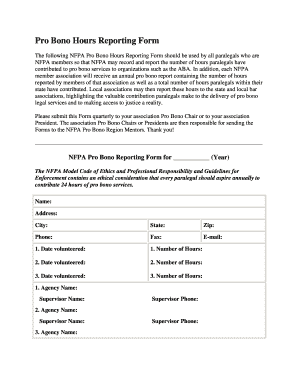 Fillable Online gaparalegal Pro Bono Hours Reporting Form ...