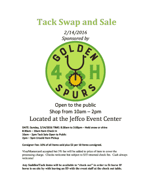 Fillable Online extension colostate Tack Swap and Sale - extension ...