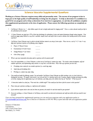 Fillable Online Science Educator Supplemental Questionsdocx Fax Email ...