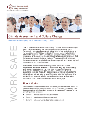 Fillable Online Climate Assessment and Culture Change - pshsaca Fax ...