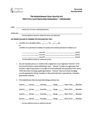 The Saskatchewan Farm Security Act 2016 Farm Land - Farmland Gov Sk ...