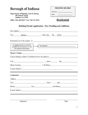 Fillable Online Building Permit Application - New Dwelling and Fax ...