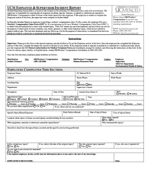 Fillable Online UCM EMPLOYEE SUPERVISOR INCIDENT REPORT Fax Email Print ...
