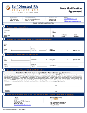 Fillable Online Note Modification Agreement 8242011 updated 112014 Fax ...